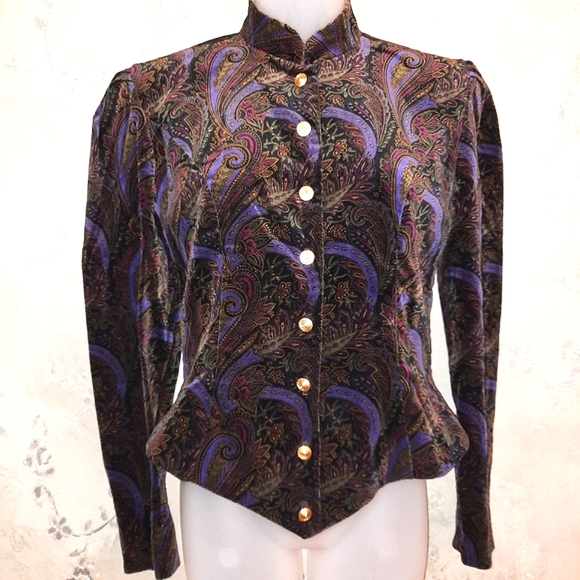 Vintage | Jackets & Coats | Vintage Donna Morgan Black Velvet Puff ...